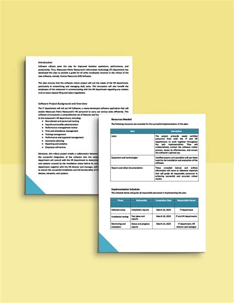 Software Rollout Plan Template In Word Pages Google Docs Download Template Net