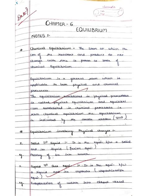 Chapter 6 Equilibrium Notes Chemistry Pdf