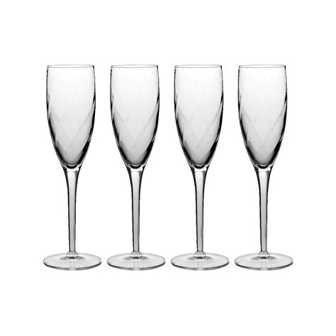 4pc Luigi Bormioli Canaletto 195ml Champagne Flute Glasses Set