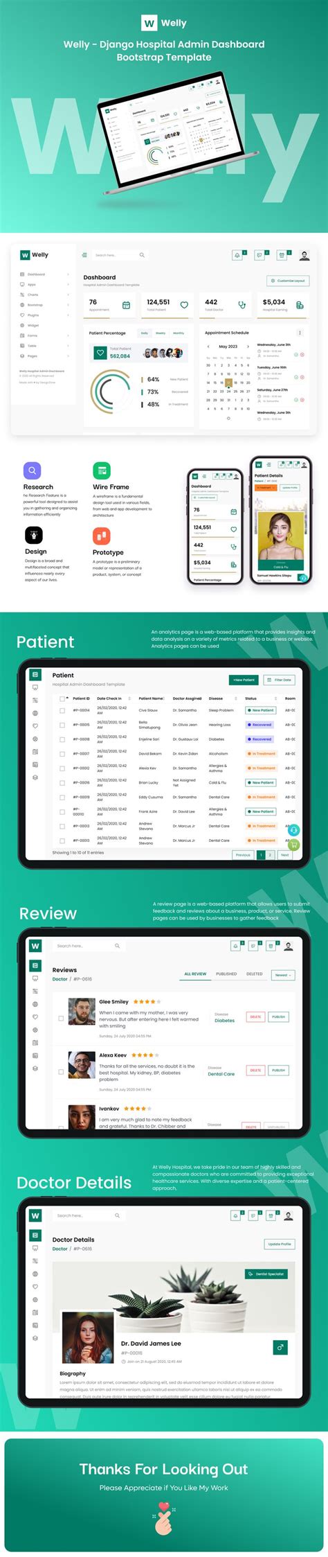 Welly Django Hospital Admin Dashboard Bootstrap Template In 2024 Dashboard Bootstrap