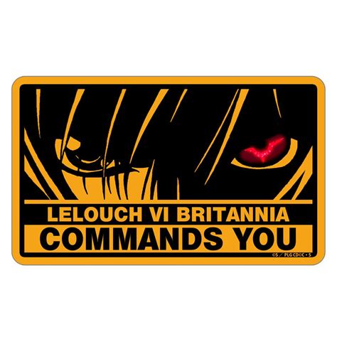 Code Geass Lelouch Of The Rebellion Lelouch Water Resistant Sticker