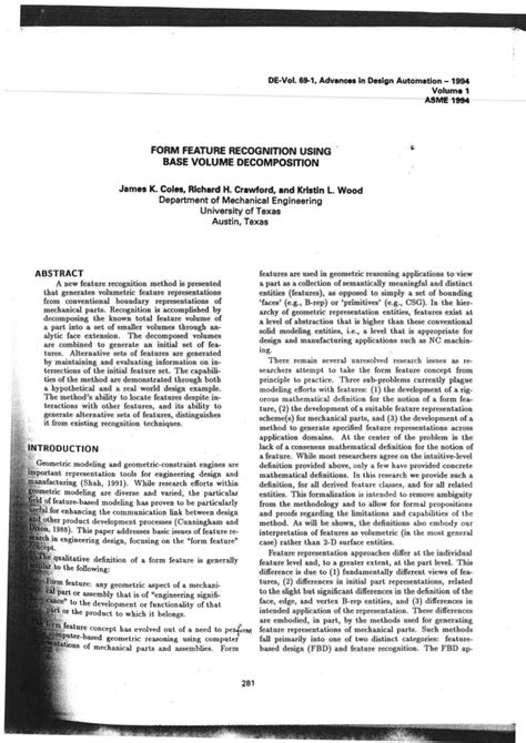 Pdf Form Feature Recognition Using Base Volume Decomposition