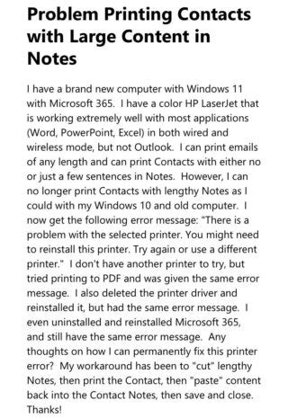 Microsoft Aware Of Outlook Crashing When Printing Tasks Or Contacts