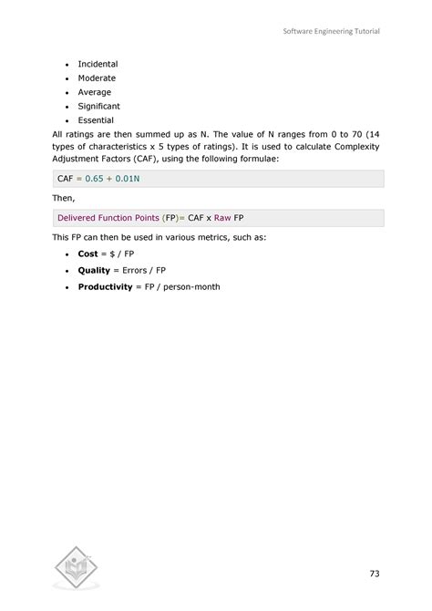 Software Engineering Tutorial 81 107 Incidental Moderate Average