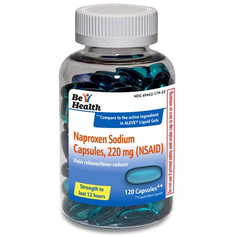 Be Health Naproxen Sodium 220mg Capsules 120 Count Made In Usa Pain