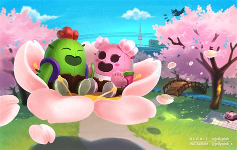 Spike And Sakura Spike Fan Art R Brawlstars Spike And Sakura Spike Fan Art R Brawlstars