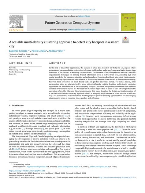 Pdf A Scalable Multi Density Clustering Approach To Detect City Hotspots In A Smart City