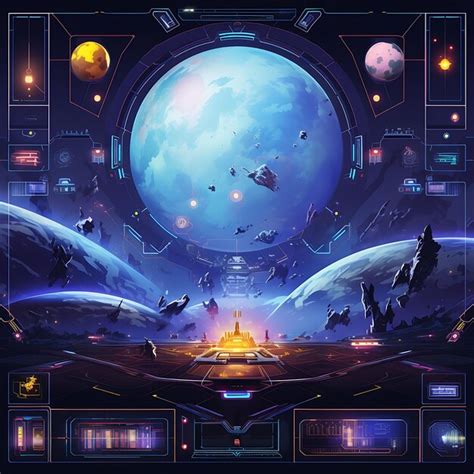 Premium Ai Image Space Pop Up Ui Intergalactic Battle Themed Game Console Sho Design Art
