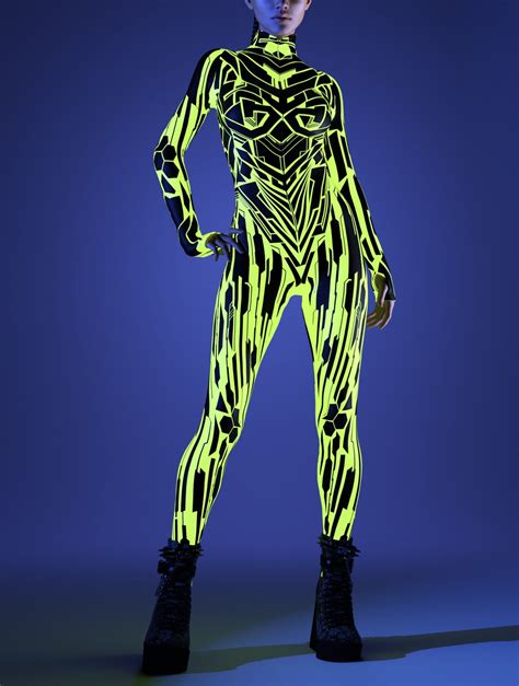 Uv Light Set Costume Neon Costume Festival Costume Sexy Women Costume Rave Dancer Costume