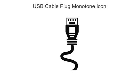 Usb Cable Plug Monotone Icon In Powerpoint Pptx Png And Editable Eps