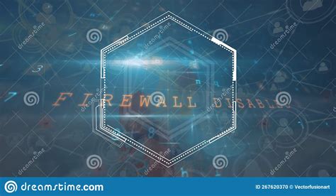 Composite Of Cyber Attack Warning Text Digital Data Processing With Network Of Connections