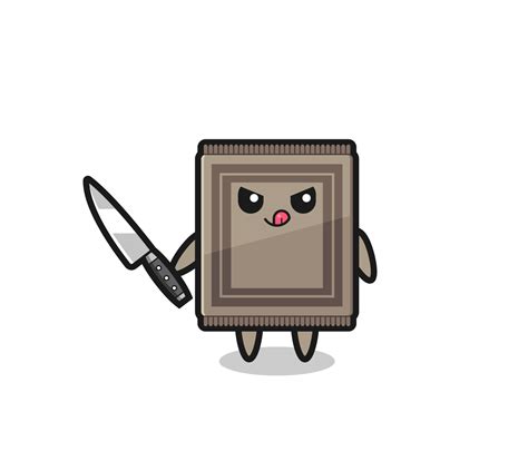 Cute Carpet Mascot As A Psychopath Holding A Knife 12049710 Vector Art