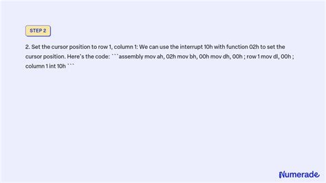 solved write assembly language codes that will display the output given below clear the entire