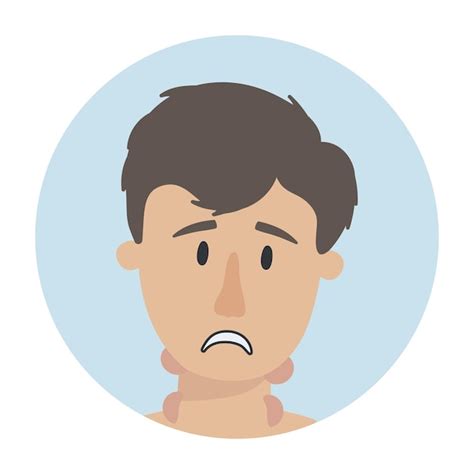 Ilustración Vectorial De Un Hombre Con Inflamación De Los Ganglios