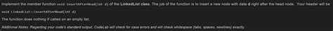 Solved Void Linkedlist Insertafterheadint D The