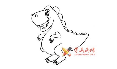凶恶恐龙简笔画带颜色 天马图吧