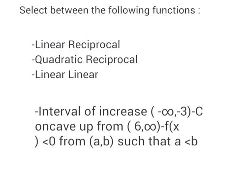 Solved Select Between The Following Functions Linear