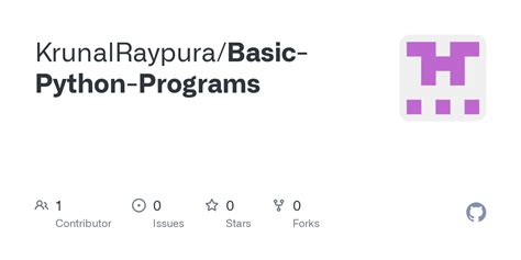 GitHub KrunalRaypura Basic Python Programs