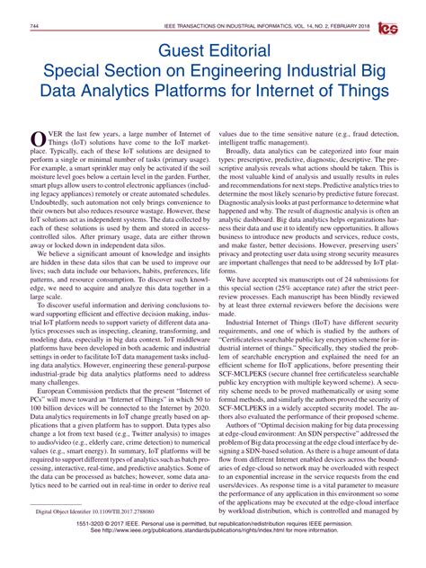 pdf guest editorial special section on engineering industrial big