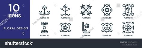 Floral Design Outline Icon Set Includes Stock Vector Royalty Free 2217964959 Shutterstock