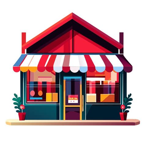 전자 상거래 상점 투명 배경 벡터 일러스트 레이 션 프리미엄 벡터