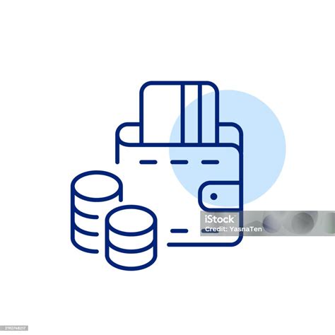 지갑과 동전 수납 카드 스마트한 지출 온라인 결제 도구 계정 관리 및 재정 완벽한 픽셀 편집 가능한 획 아이콘 가격에 대한 스톡 벡터 아트 및 기타 이미지 Istock