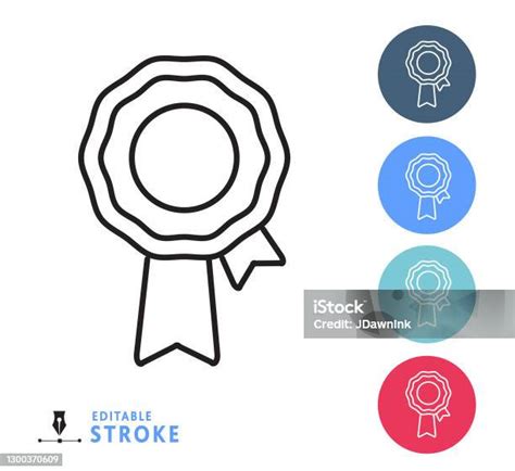 어워드 트로피 와 수상 리본 테마 얇은 라인 아이콘 세트 편집 스트로크 승리 동작 활동에 대한 스톡 벡터 아트 및 기타 이미지