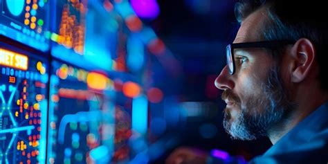 Technicians In A Network Operations Center Monitor And Troubleshoot Network Traffic Concept