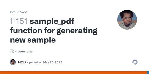 sample pdf function for generating new sample · issue 151 · bmild nerf · github