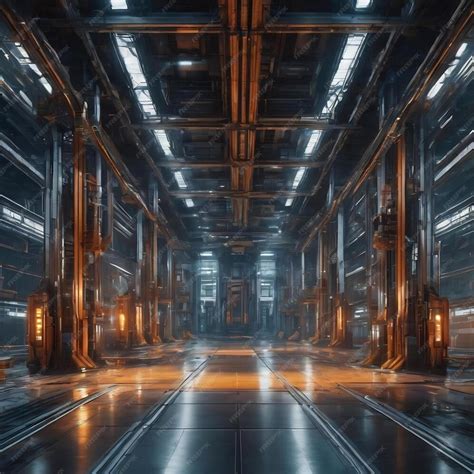 Premium Photo Building Industrial Sci Fi Background For Advertising In Sci Fi And Technology