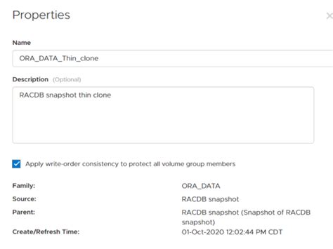 creating a thin clone of the snapshot design guide—oracle rac