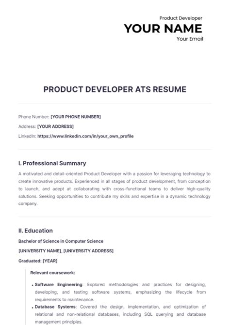 Free Ats Resume Templates To Edit Online And Download