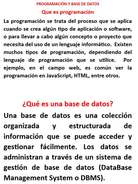 Programación Y Base De Datos Pdf Bases De Datos Software De La Aplicacion