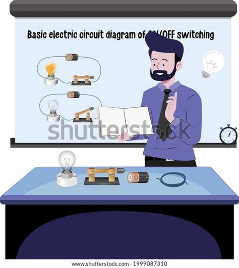 Teacher Teaching Basic Electric Circuits Parallel Stock Vector Royalty Free 1999087310