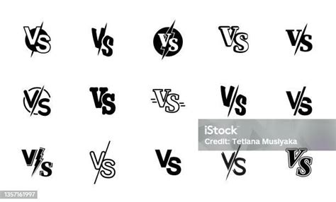 로고 문자 의 집합 Vs 대 문자 아이콘의 컬렉션입니다 스포츠 싸움 경쟁 전투 경기 게임에 대한 Vs 문자 문자 기호입니다 벡터