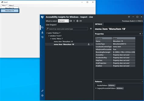 Bug Can Not Check Menuitem Info · Issue 1332 · Microsoftaccessibility Insights Windows · Github