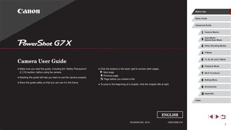 Canon Powershot G X Powershot G X Camera User Guide