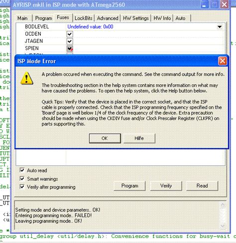 ISP Problem ATMEGA2560 Mikrocontroller Net