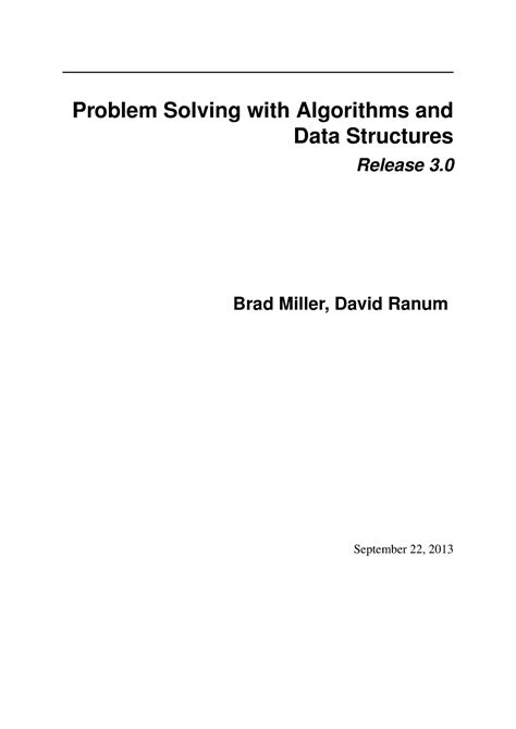 Computer Programming Algorithms And Data Structures Problem Solving