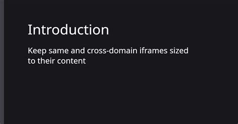 Introduction Iframe Resizer