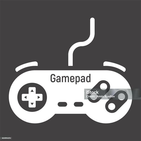 게임 패드 솔리드 아이콘 콘솔 및 조이스틱 벡터 그래픽 검은 배경에 Eps 10 문양 패턴 Brand Name Video Game에 대한 스톡 벡터 아트 및 기타 이미지