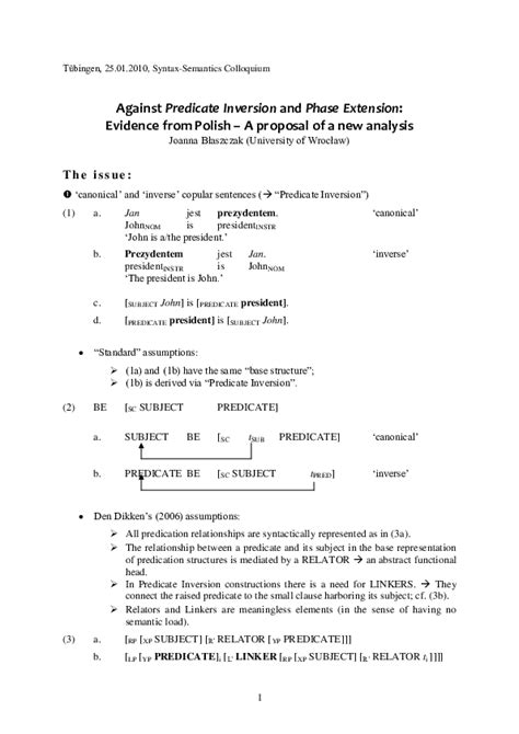 Pdf Against Predicate Inversion And Phase Extension Evidence From