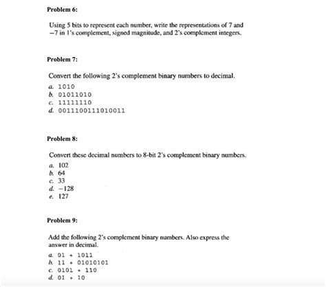 Solved Problem 6 Using 5 Bits To Represent Each Number