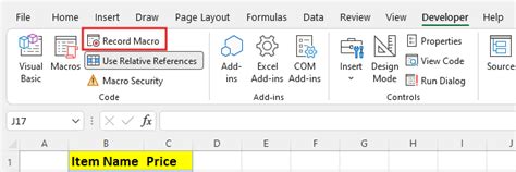 How To Record Macro Use Relative Reference Excel Avon