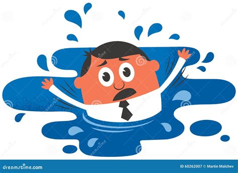 Drowning 向量例证 插画 包括有 故障 吓唬 经理 人们 艺术 银行家 淹没 字符 60262007
