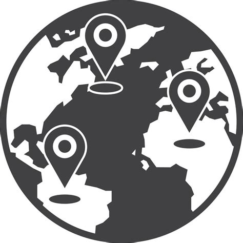 Location Pins And Globes Illustration In Minimal Style 13972613 Vector Art At Vecteezy