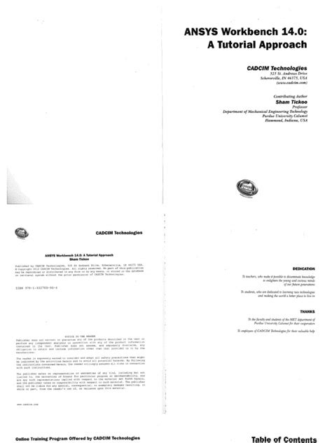 Ansys Workbench 14 A Tutorial Approach Pdf Engineering Computing And Information Technology