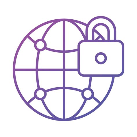 Padlock With Network Globe Denoting Vector Of Global Network Security