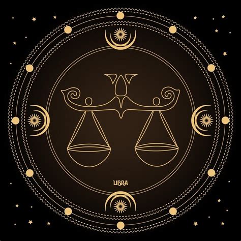 Libra Zodiac Sign Astrological Horoscope Sign In A Mystical Circle