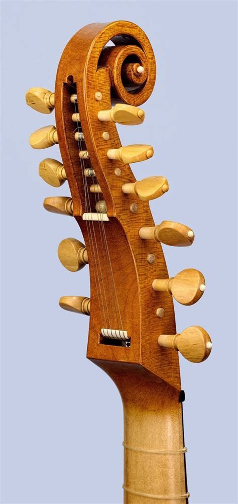 Lyra Viol With Sympathetic Strings Peghead Rear